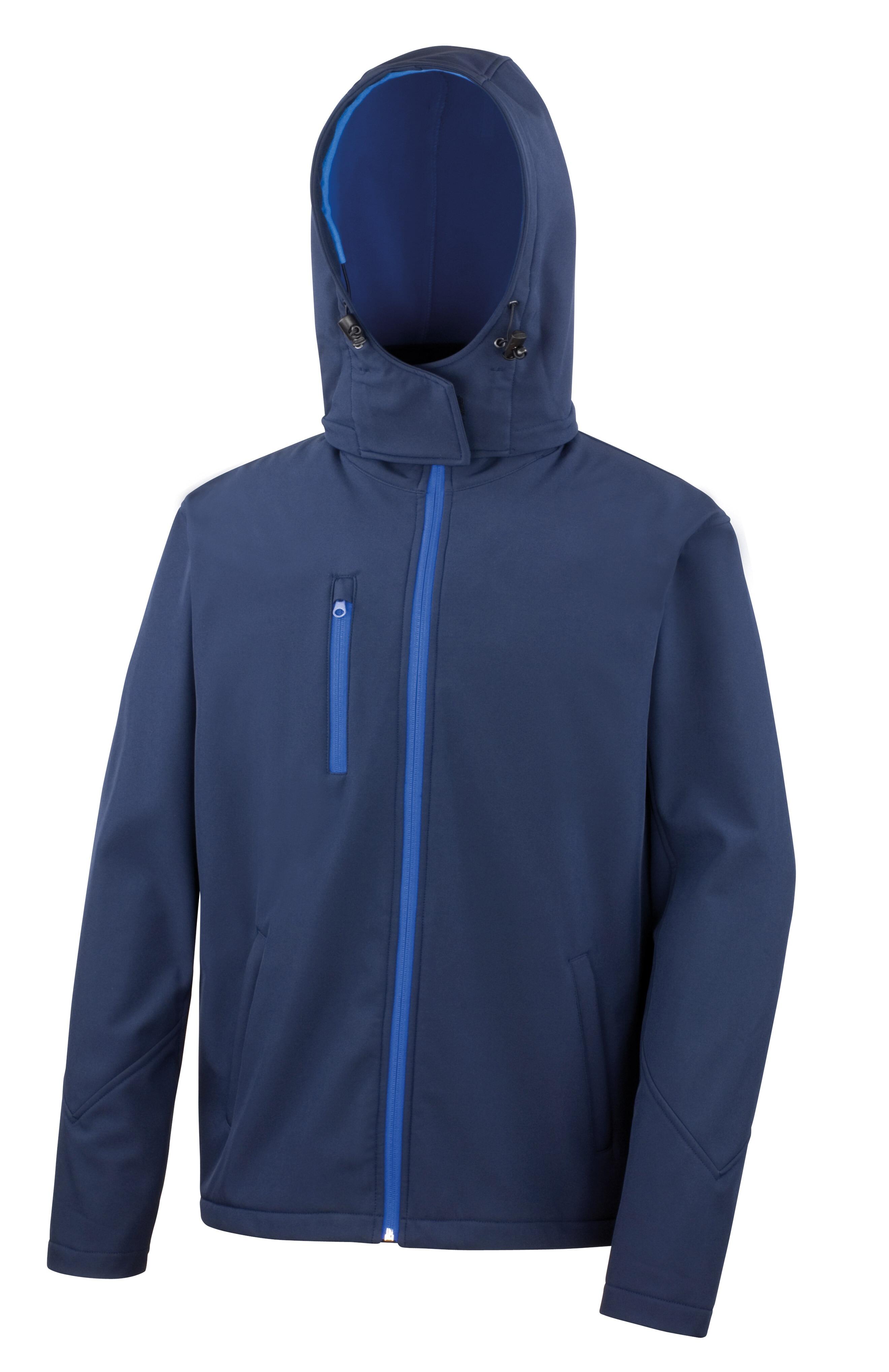 Unisex Performance Hooded Soft Shell Jacket Navy-Royal