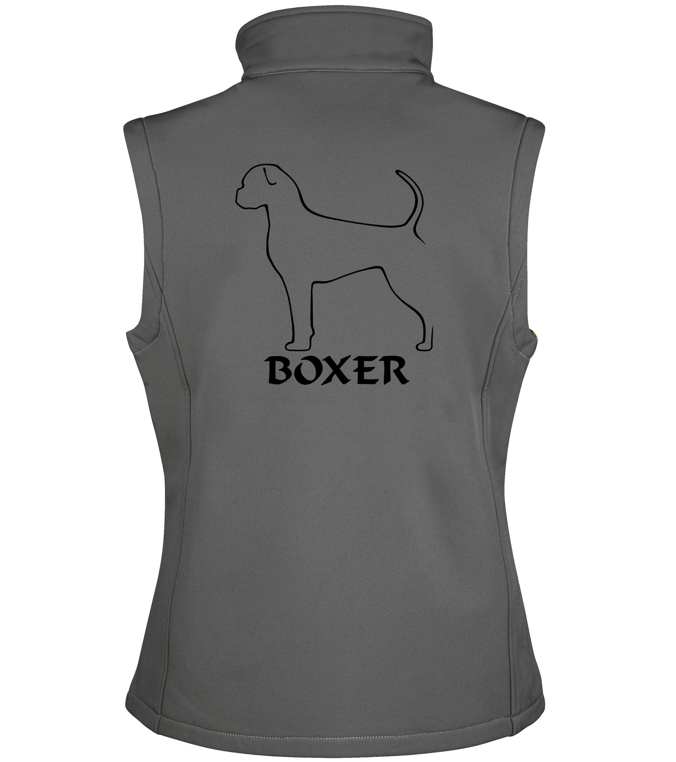 Female Boxer Ear Drop (2) Softshell Gilet Charcoal (Black)