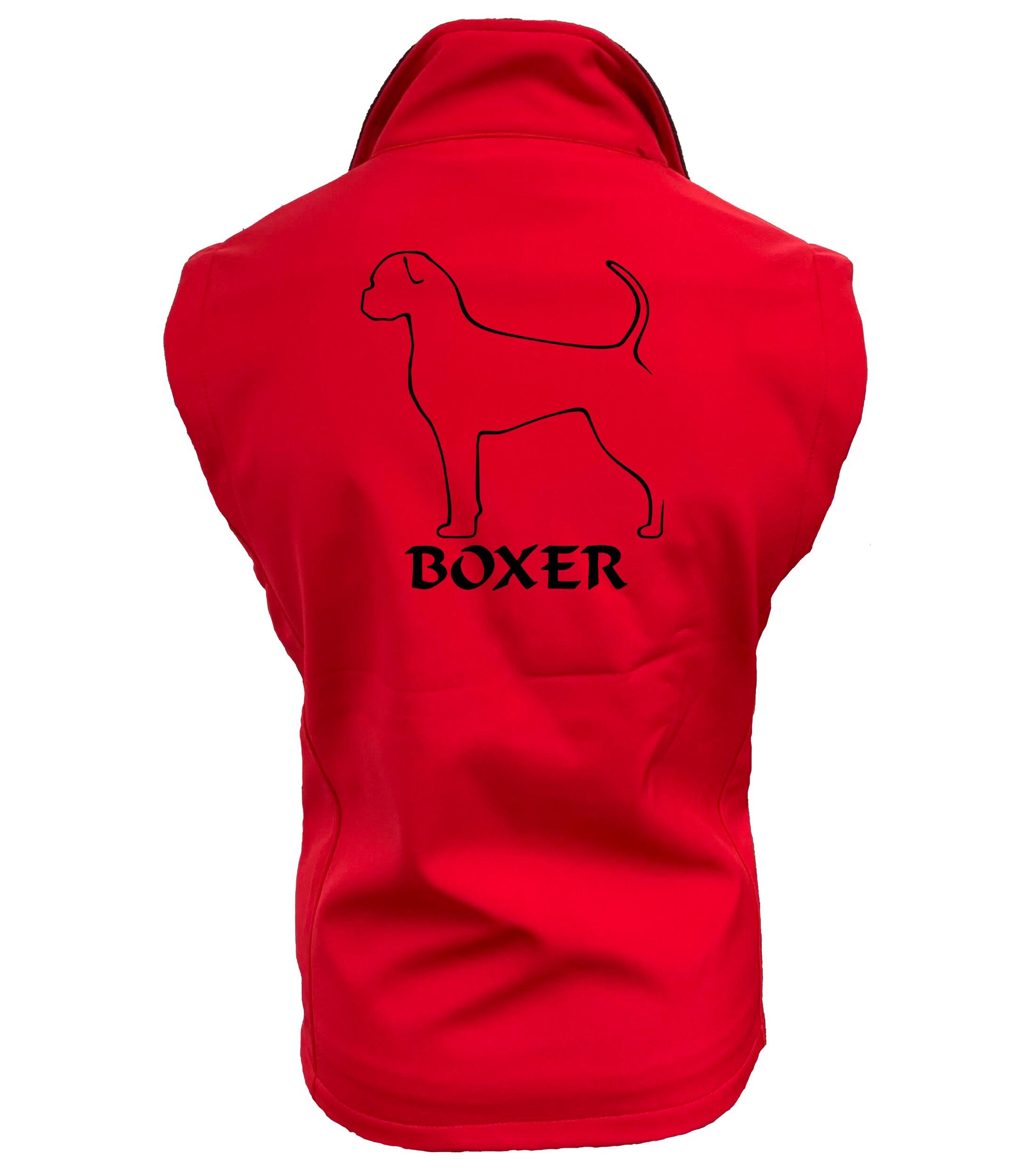 Female Boxer Ear Drop (2) Softshell Jacket Red (Black)