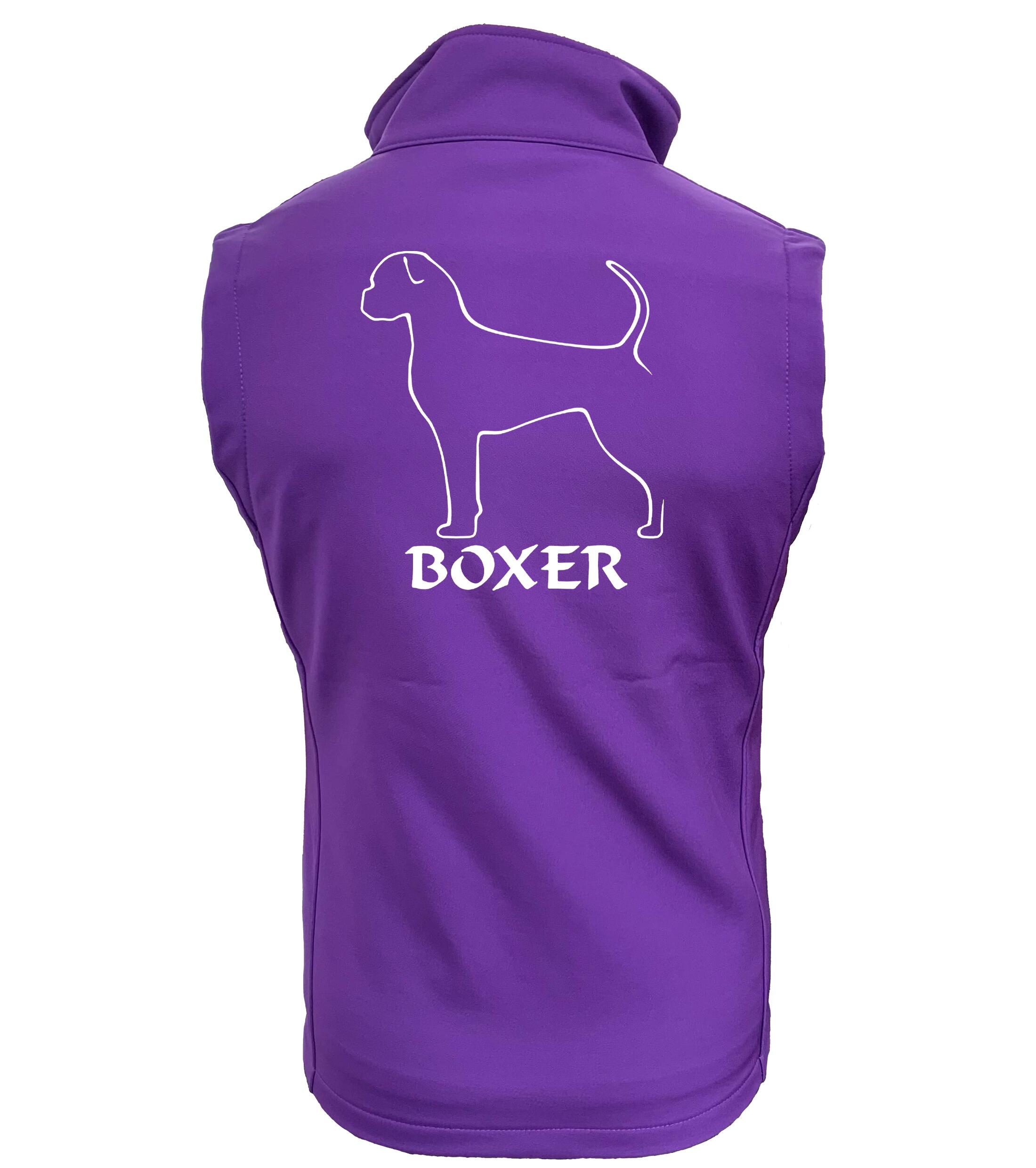Unisex Boxer Ear Drop (2) Softshell Jacket Purple (White)