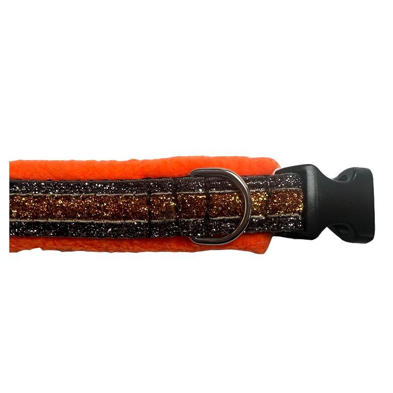 Orange Sparkly Fleece Collar