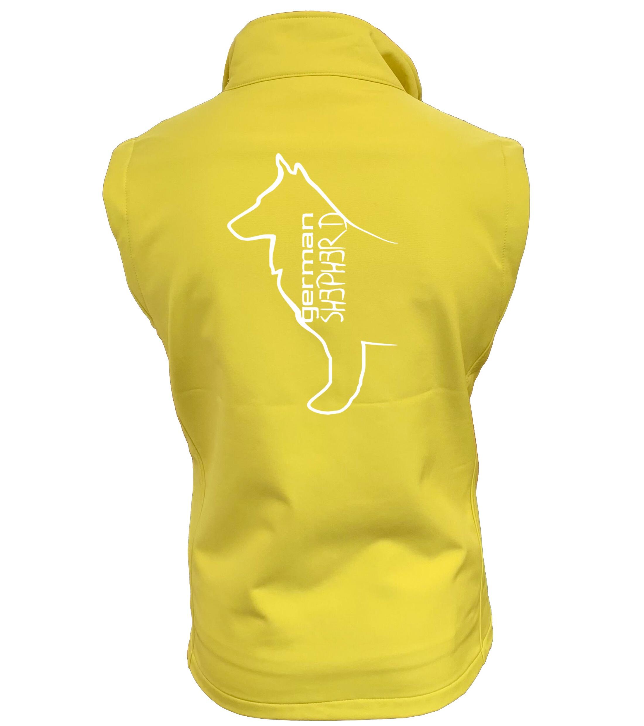 Female German Shepherd Softshell Jacket Yellow (White)