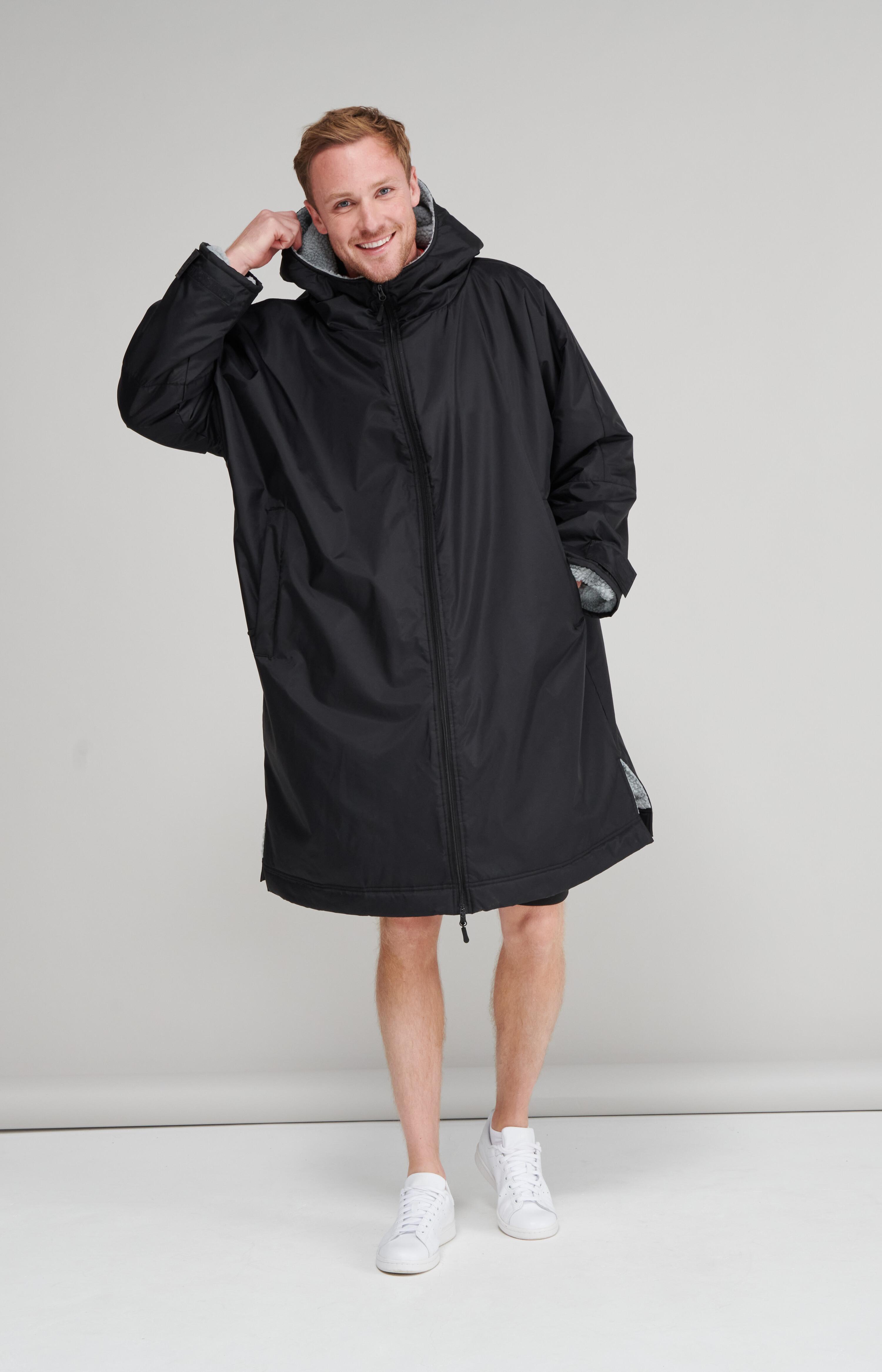 Navy Blue All Weather Waterproof Hooded Robe