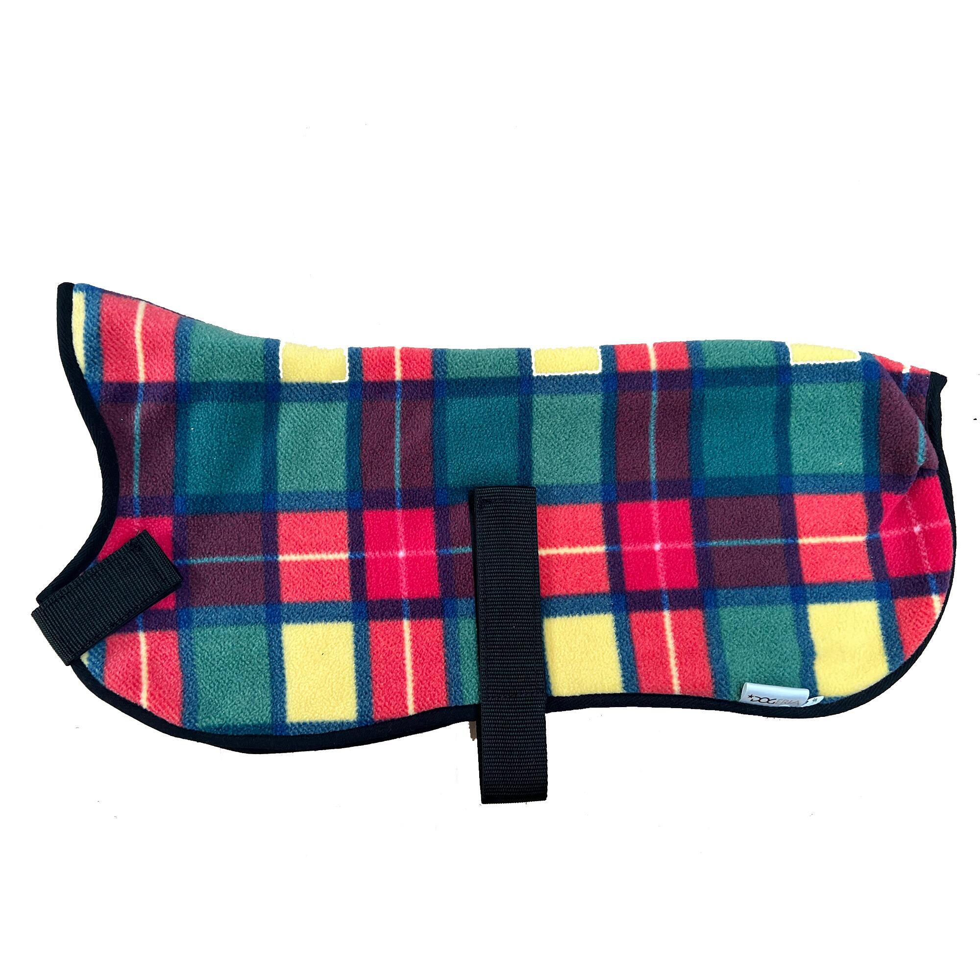 Multi Check Double Fleece Dog Coats