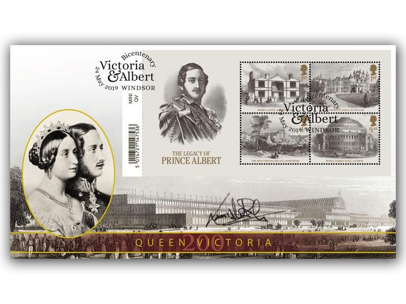 Queen Victoria Barcoded Miniature Sheet cover signed Lucinda Hawksley