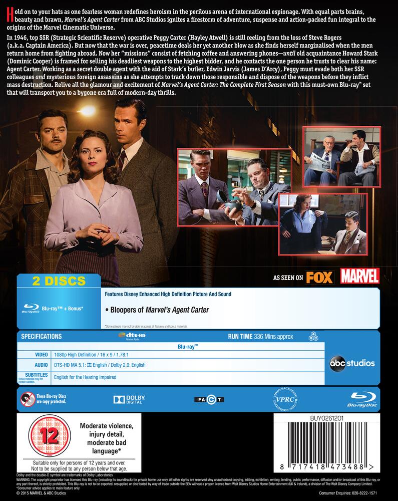 Marvels Agent Carter Season 1 Blu-Ray | Deff.com