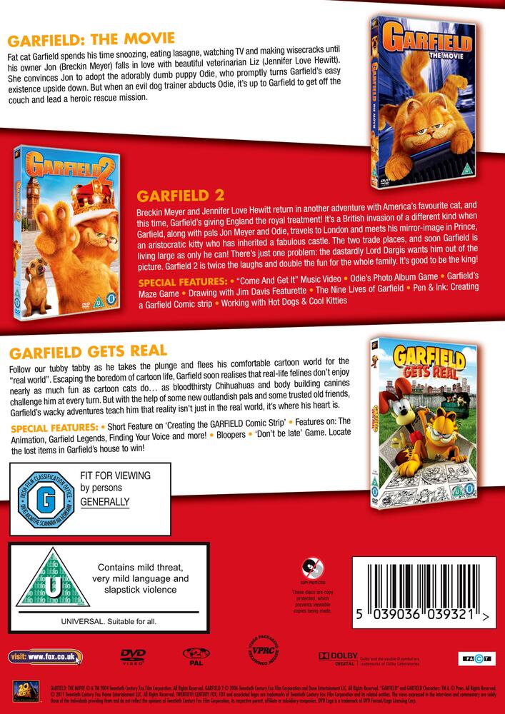 Garfield - The Movie / Garfield 2 - Tale Of Two Kitties / Garfield Gets ...