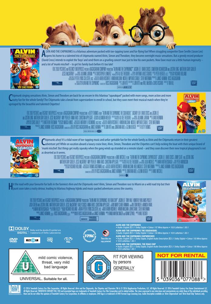 Alvin And The Chipmunks 1 to 4 Complete Movie Collection DVD | Deff.com