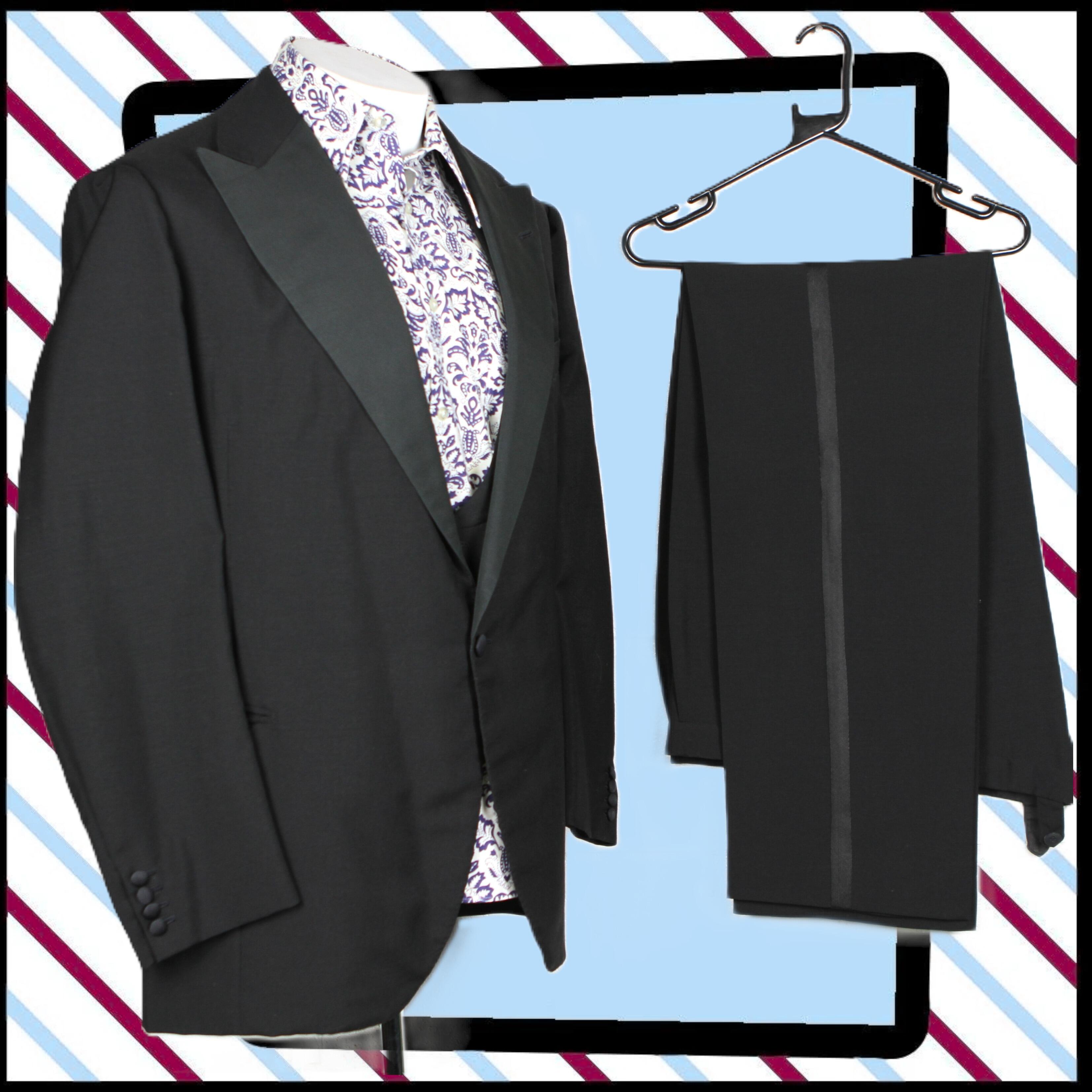 ALFRED ALM Mens Black 3 Piece Dinner SUIT Large
