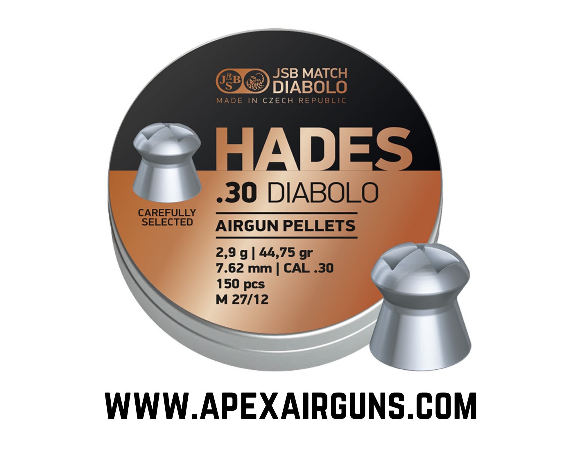 JSB Hades .30 7.62mm 44.75gr (QTY 150)