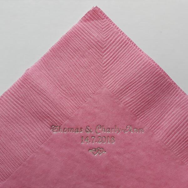 Bright Pink Personalised Paper Napkins - Pack of 25