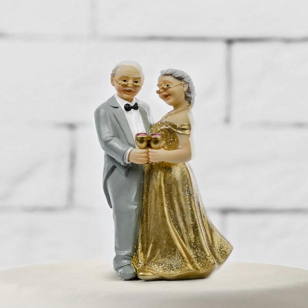 Golden Anniversary Cake Topper