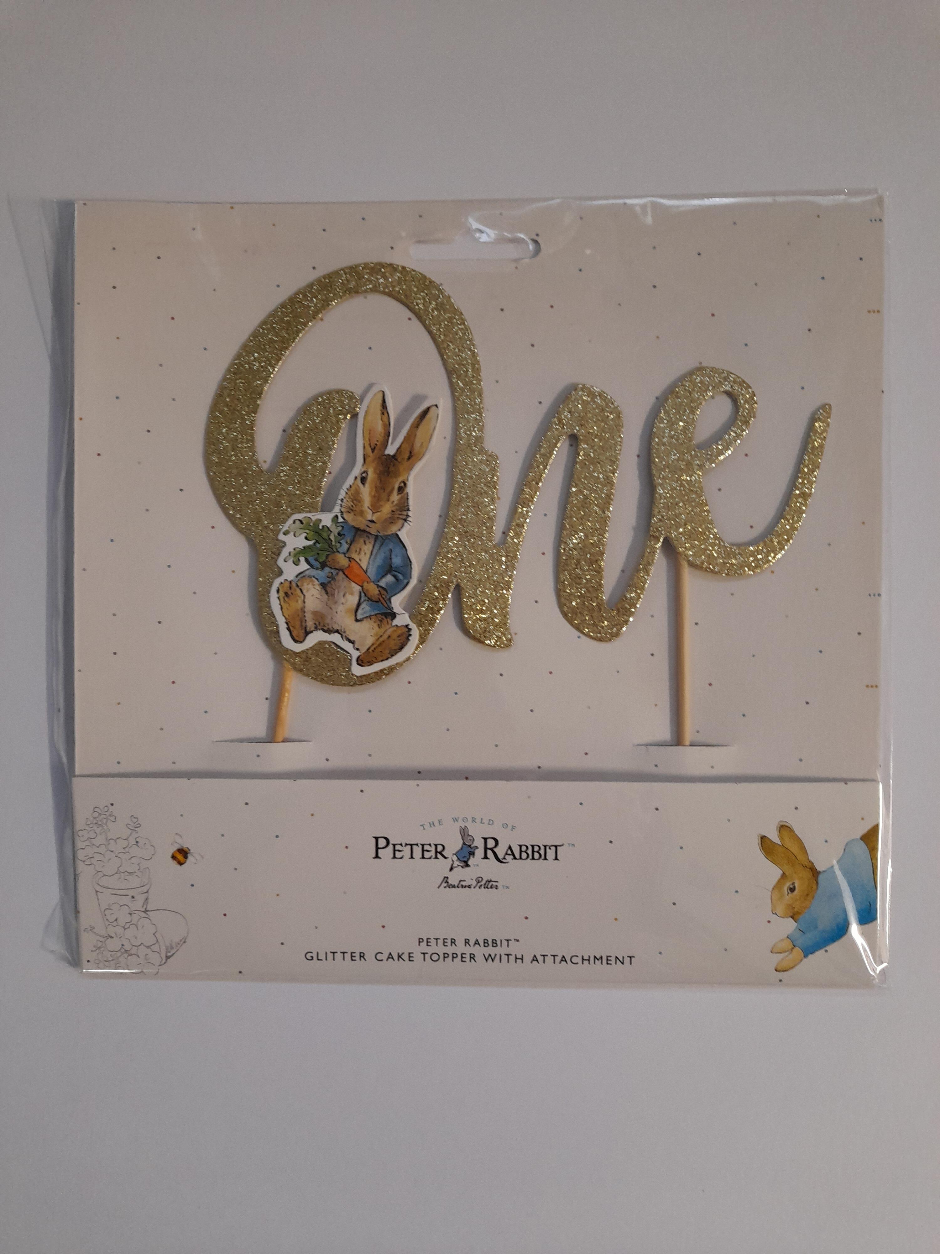 Beatrix Potter™ Peter Rabbit™ 1st Birthday "One" Gold Glitter Cake ...