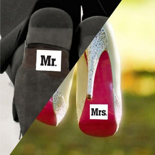 Shoe Stickers "Mr" and "Mrs" - Pack of 2 Stickers