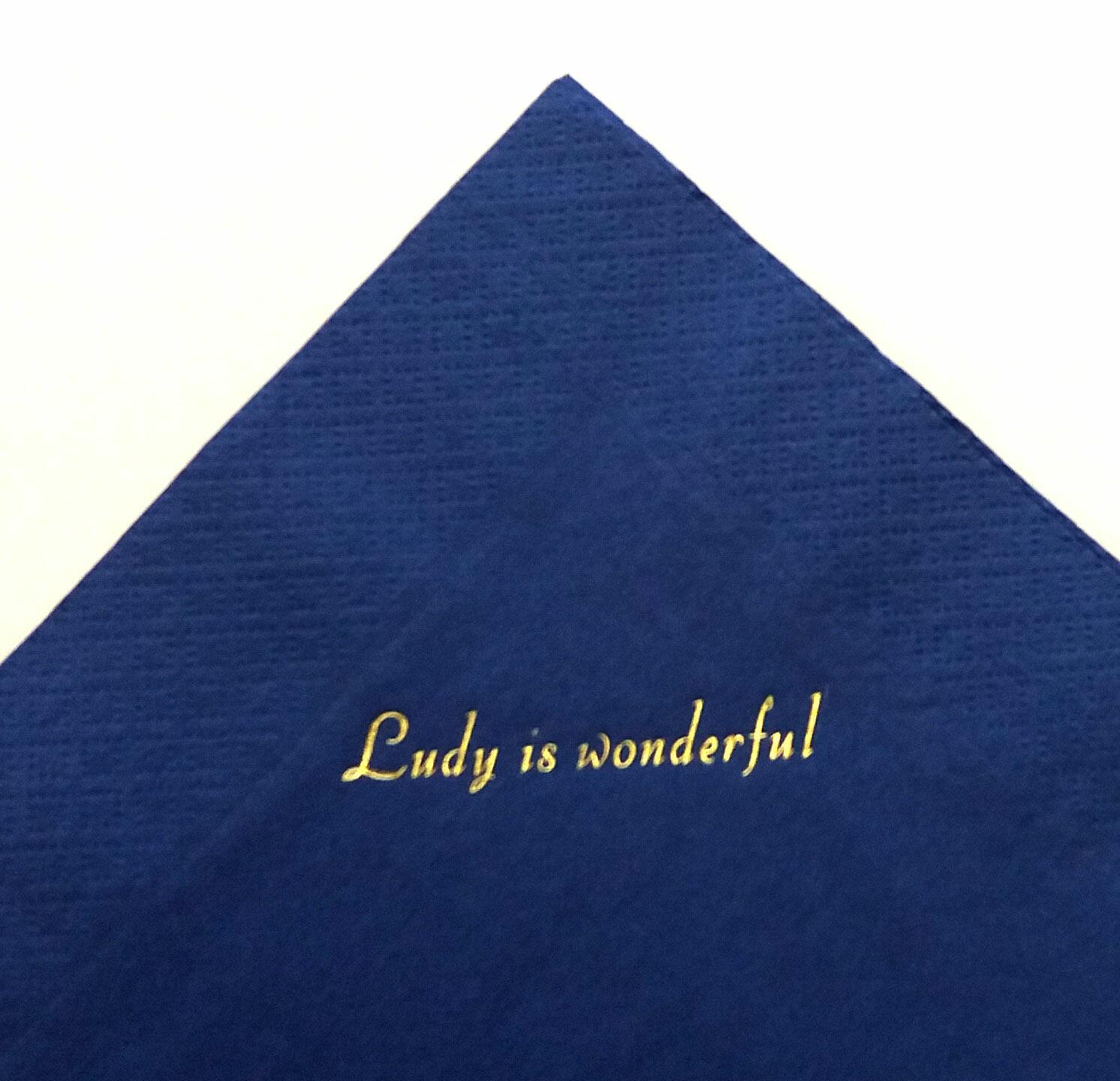 Dark Blue Personalised Paper Napkins - Pack of 25