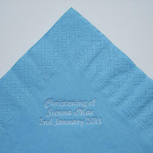 Baby Blue Personalised Paper Napkins - Pack of 25