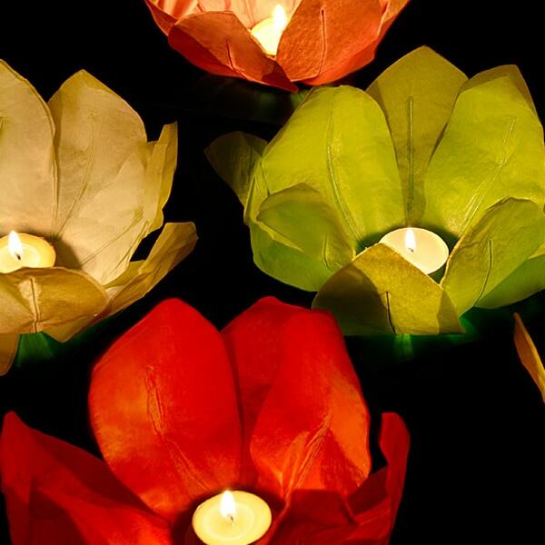 Floating Flower Lanterns - Mixed Colours Pack of 6