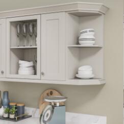 Bella Matt Denim Blue Wall End Shelf Unit
