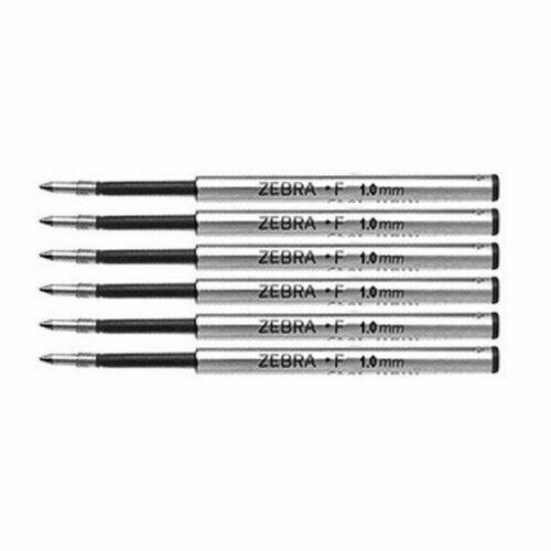 Zebra F 1.0mm Ballpoint Pen Refill BLACK - 6 Pack
