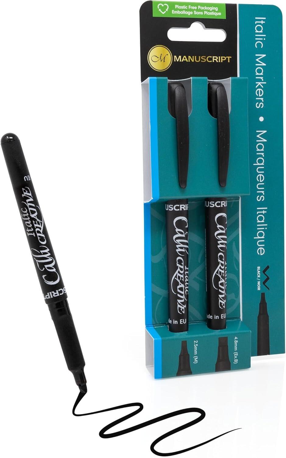 Calligraphy Markers - Twin Pack Italic - Black