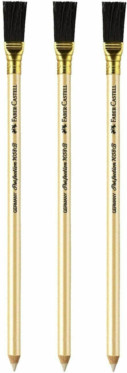 Eraser Pencil with Brush. Faber Castell Precision Eraser - Pack of three