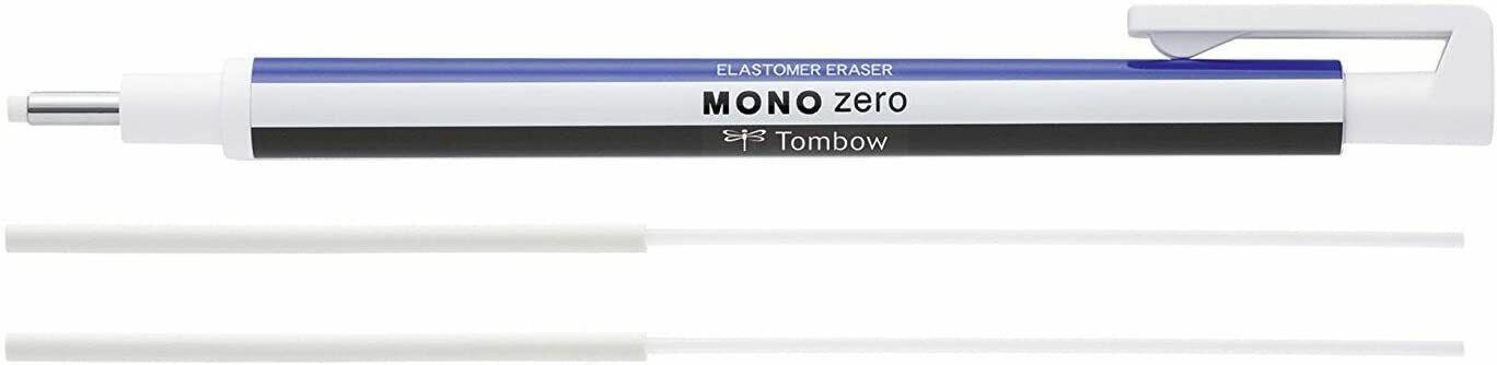 Tombow Mono Zero Eraser Round Tip + Pack of 2 Refills