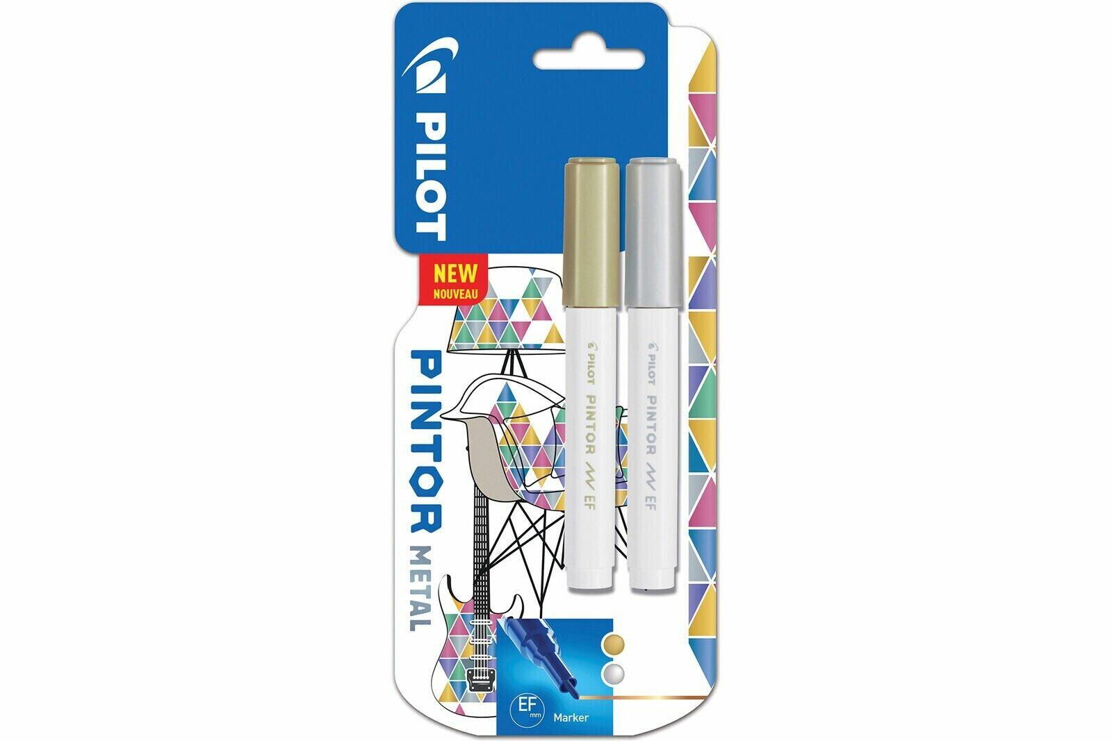 Pilot Pintor Marker Bullet Tip Extra Fine - Gold & Silver Markers