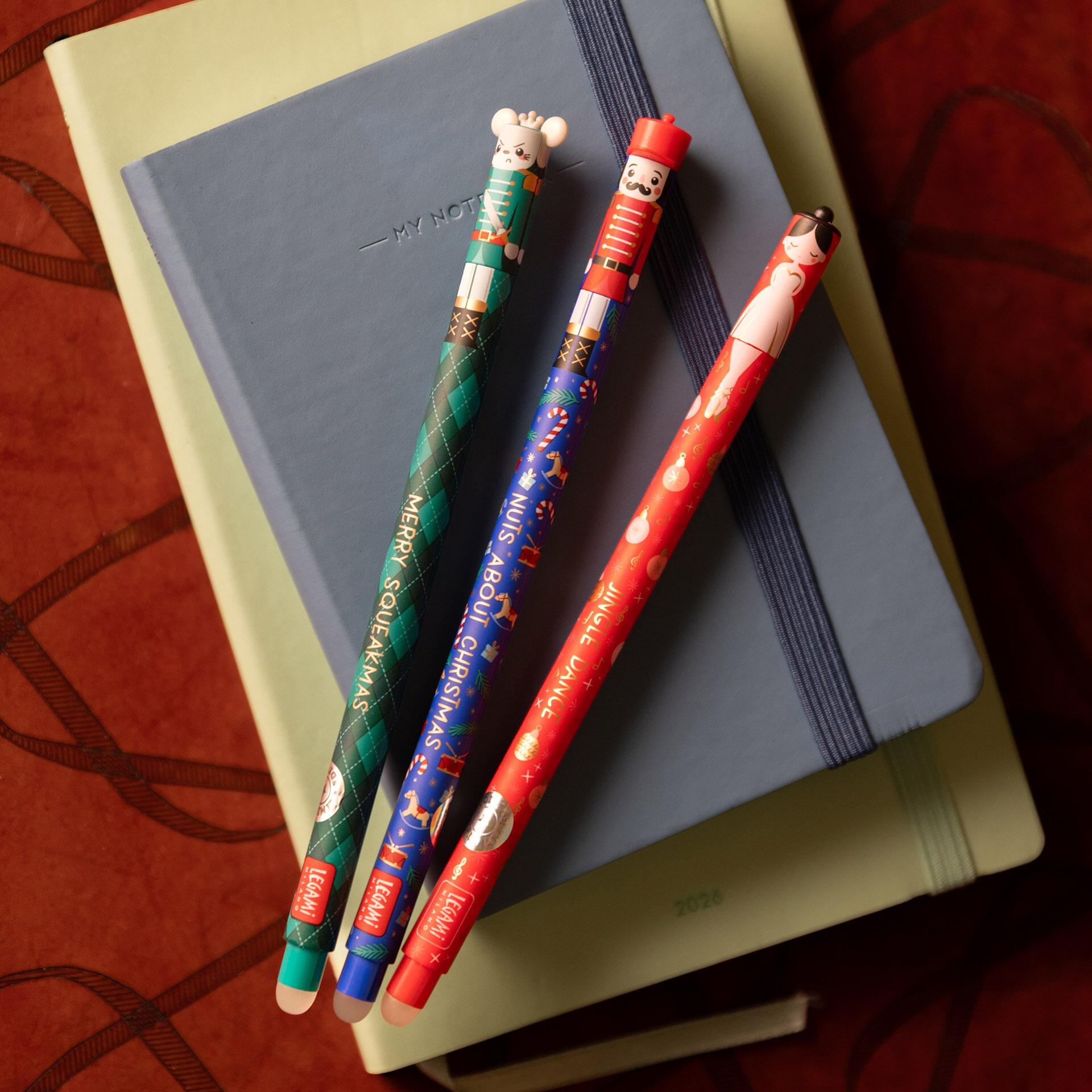 Legami Xmas Set of Erasable Pens - The Nutcracker - - FAST UK delivery