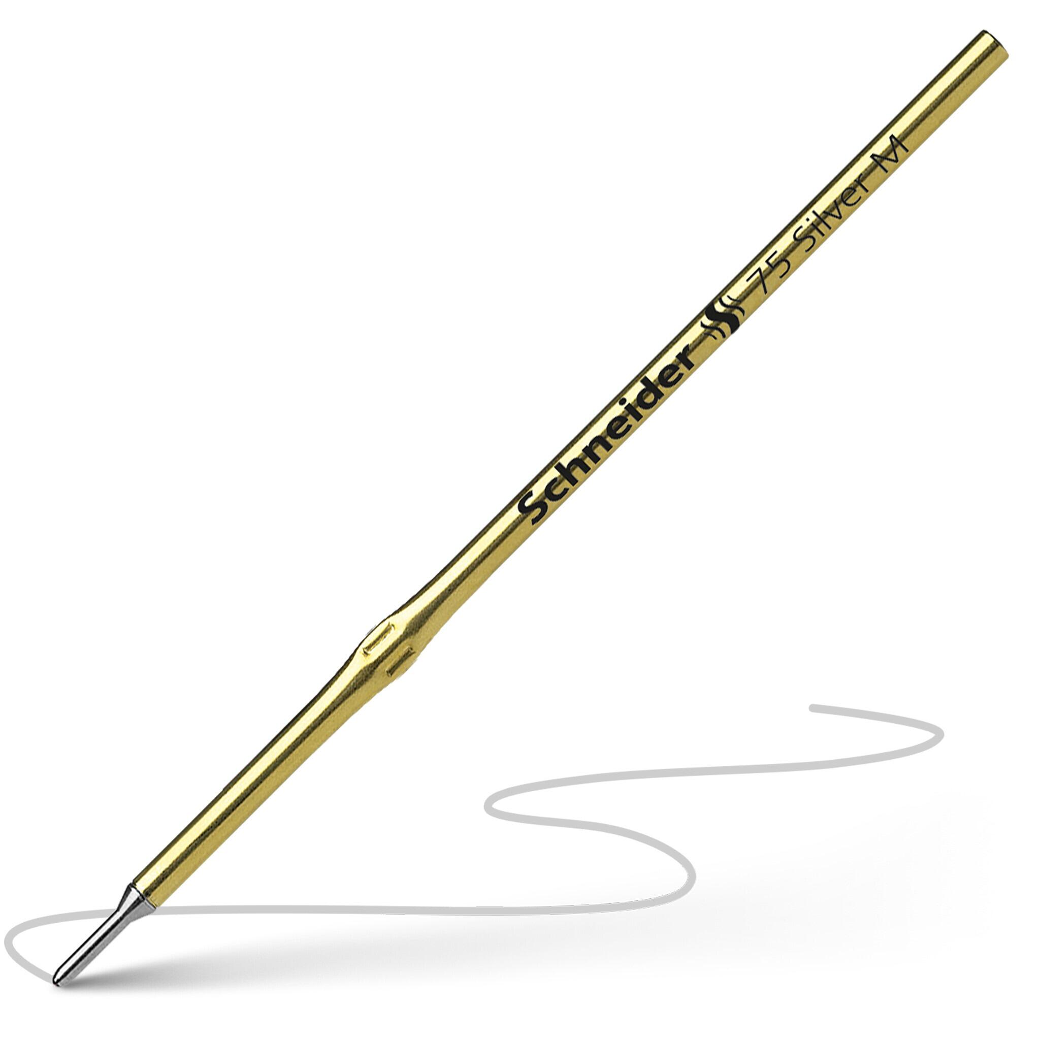Silver Ballpoint Pen Refill - Schneider 75 Medium - Box 10 - Leather ...