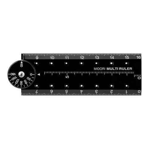 Midori Multi Ruler -16cm Black - FAST UK delivery