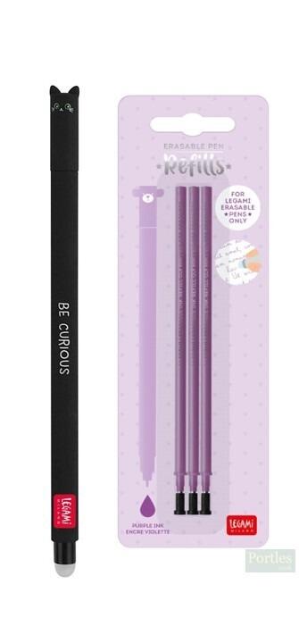 Legami Black Cat Pen With A Choice Of Extra Refills