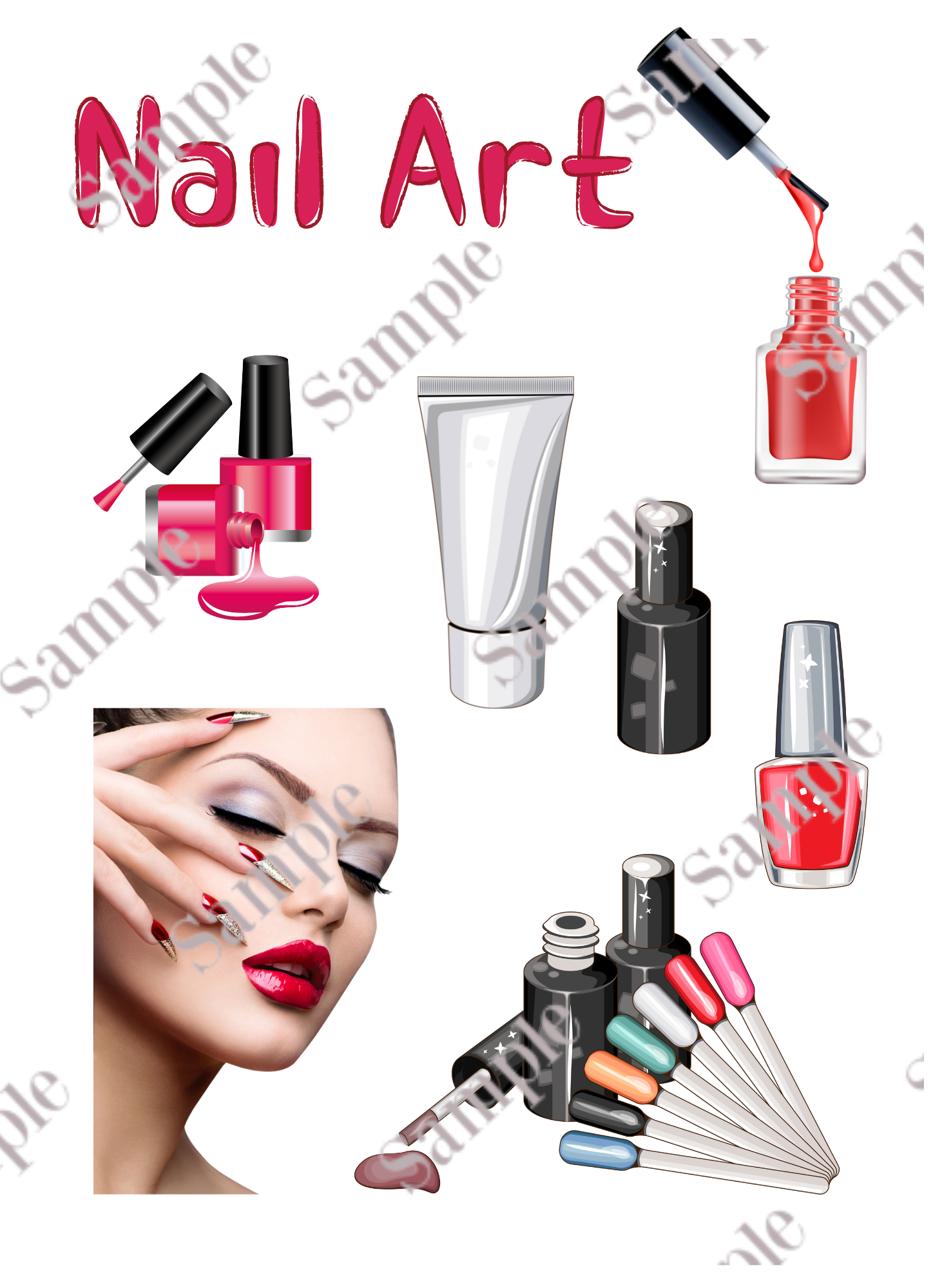 Nail Art themed print edible cake topper BIRTHDAY CAKE TOPPER