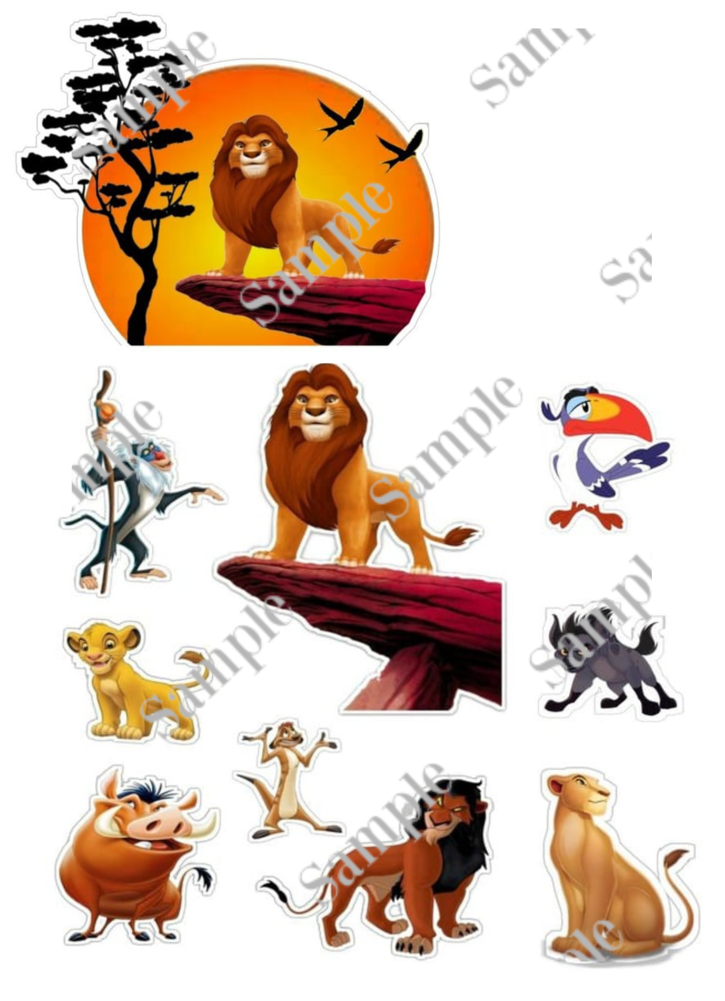 The Lion King/ Simba themed unbranded prints personalised edible cake ...