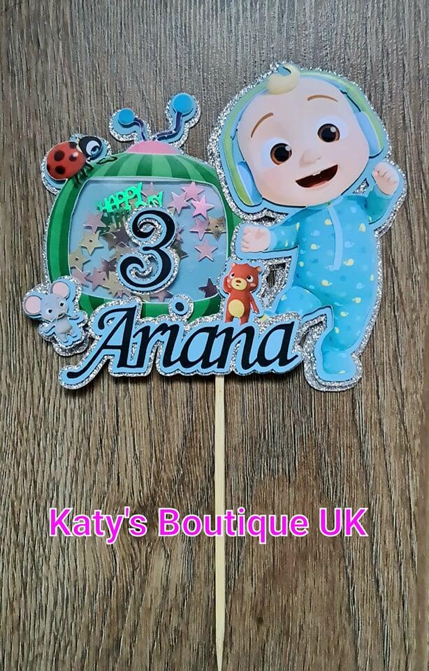 COCO.MELON 3D unbranded handmade Birthday cake topper, custom cake topper