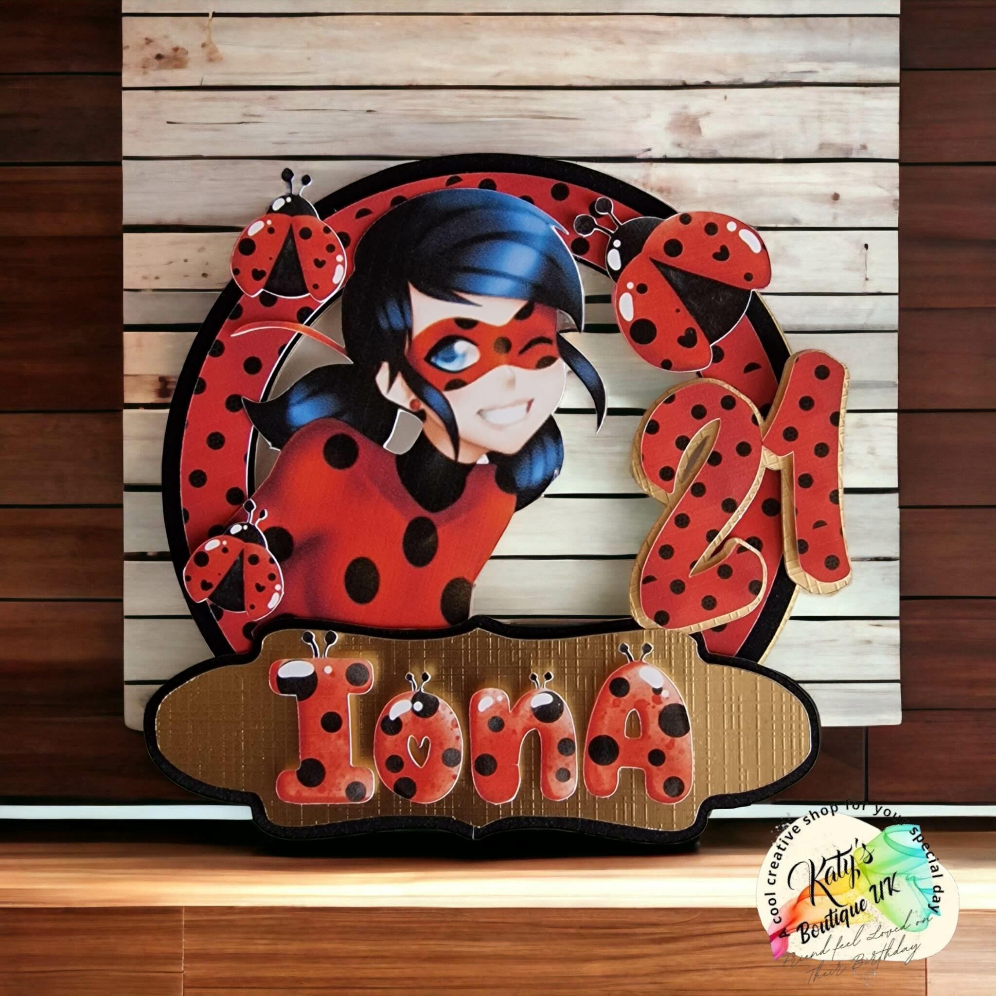 Personalised Miraculous lady bug 3D handmade, Cake topper ,Custom Cake ...