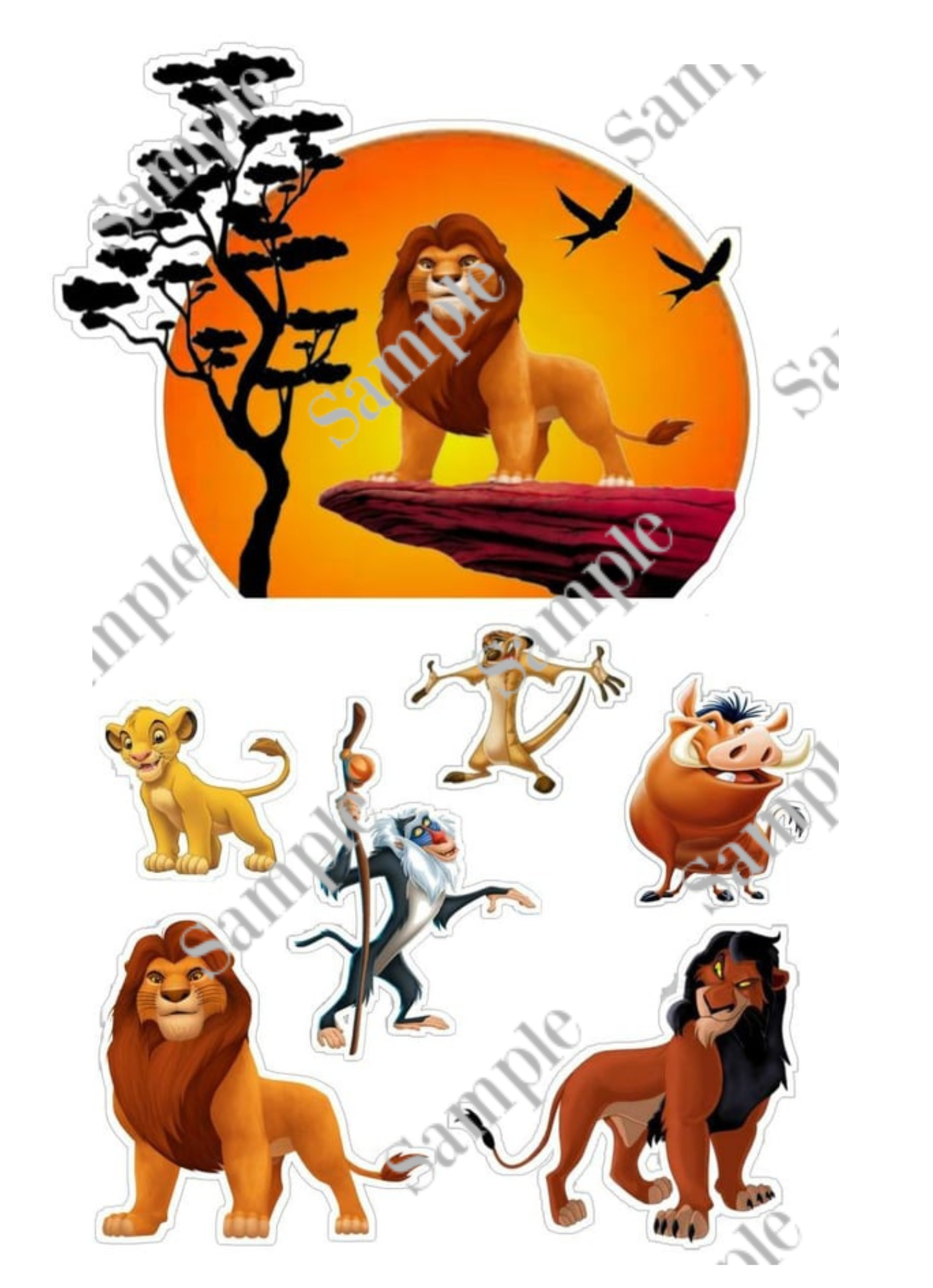 The Lion King/ Simba themed unbranded prints personalised edible cake ...