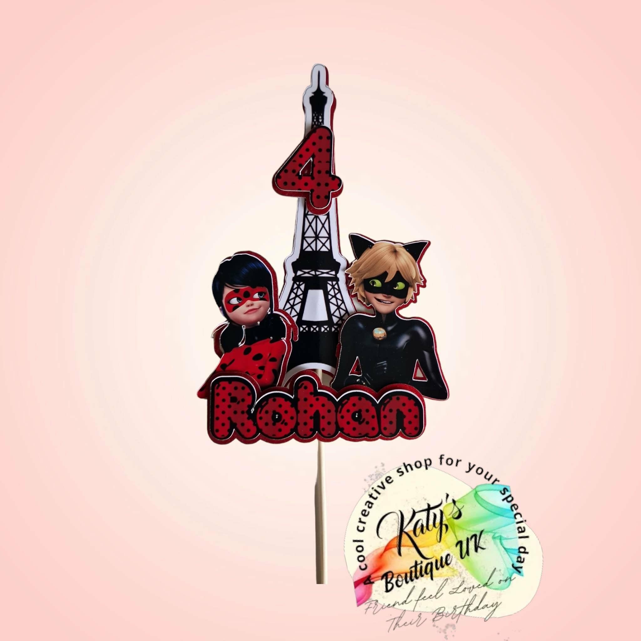 Personalised Miraculous lady bug 3D handmade, Cake topper ,Custom Cake ...