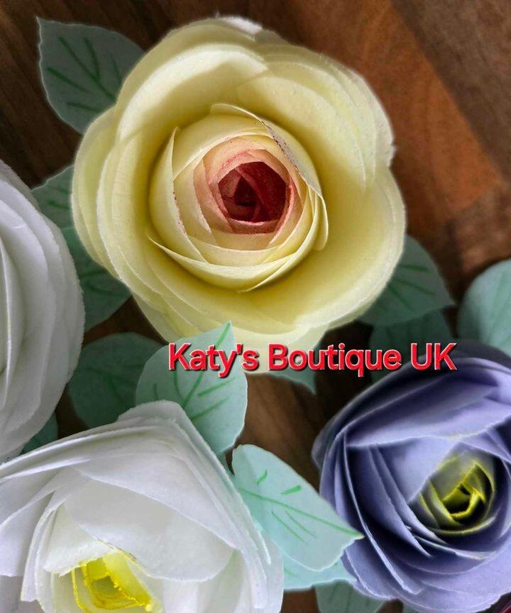 Edible Wafer Roses, set of 5 roses