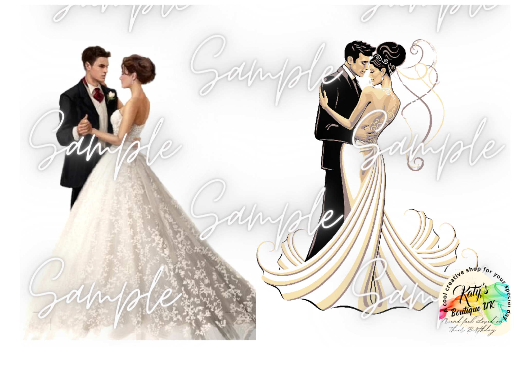 Wedding Anniversary loving couple Edible Cake Topper