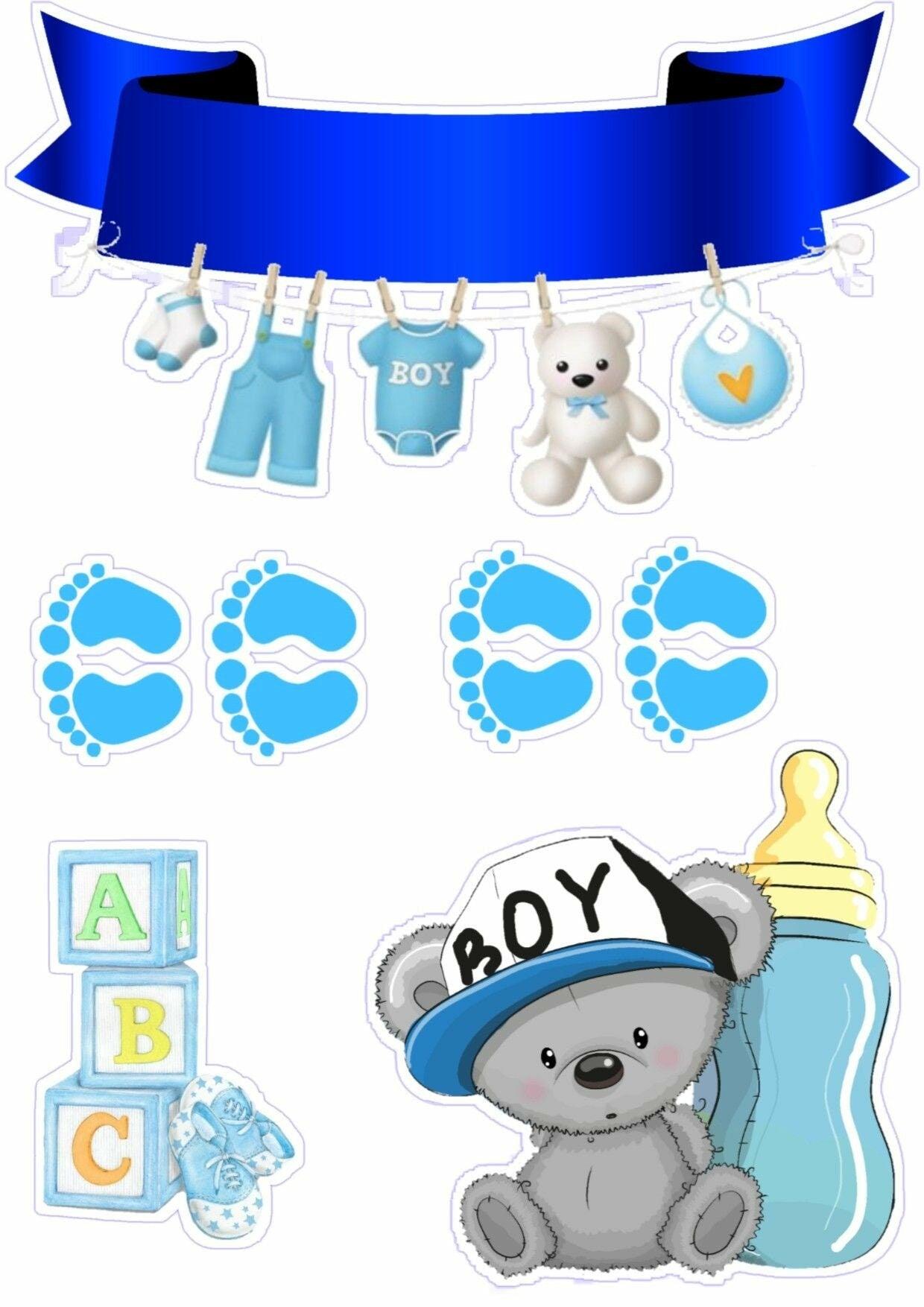 Cake tooper Boy/ baby bear/ Explorator navigator Bear edible icing topper