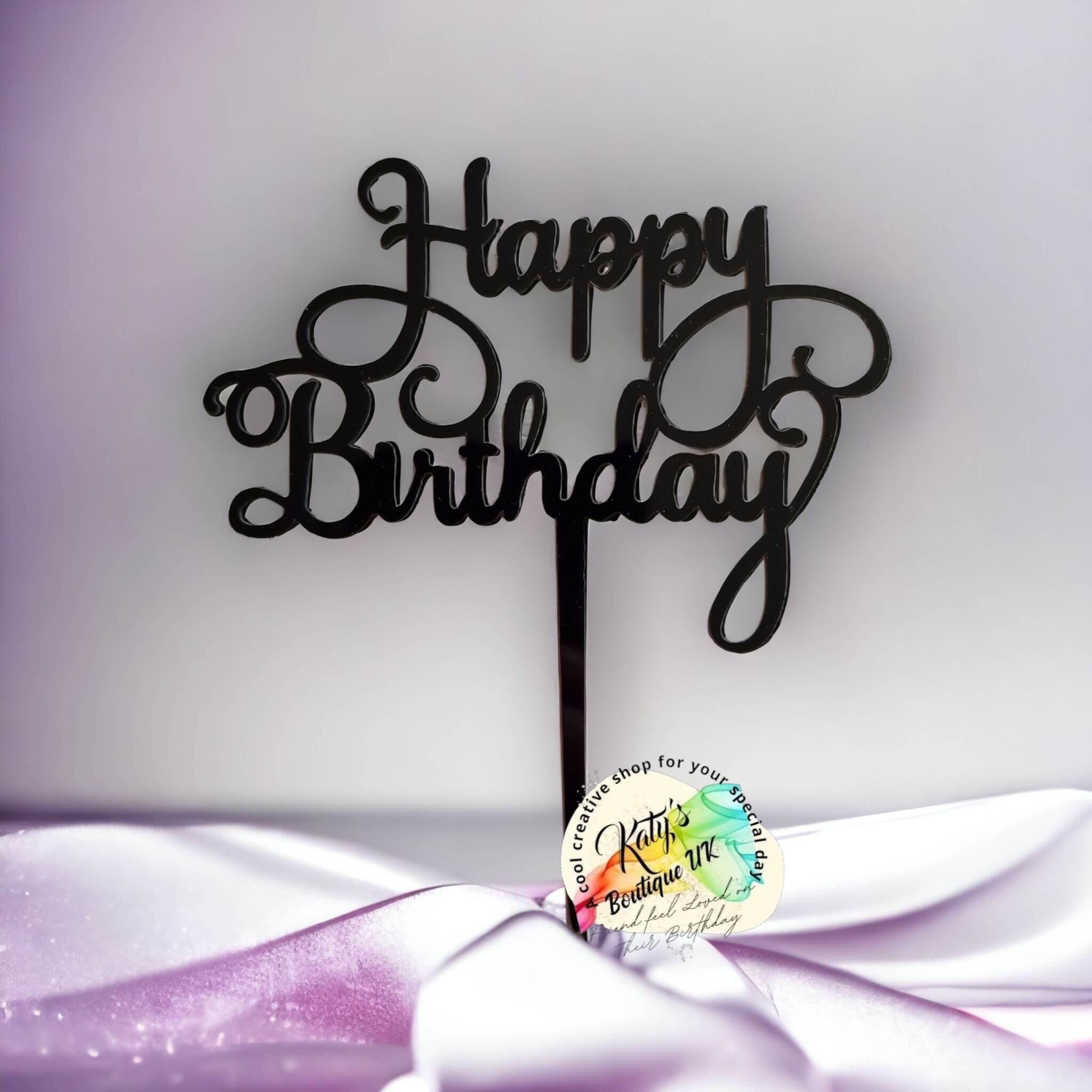 Happy Birthday Acrylic Cake Toppers
