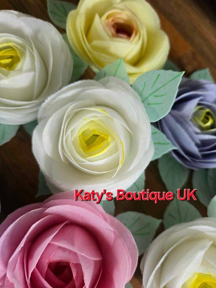 Edible Wafer Roses, set of 5 roses