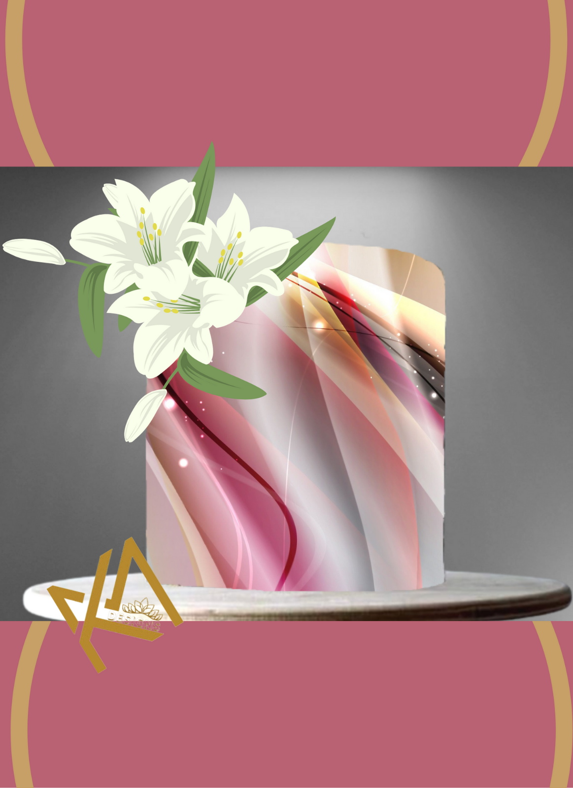 Edible Image wrap around Cake Toppers Wallpaper Background/ Board Cover