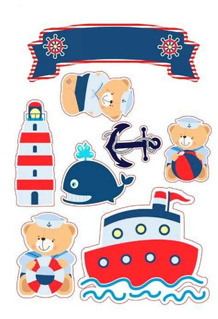 Cake tooper Boy/ baby bear/ Explorator navigator Bear edible icing topper