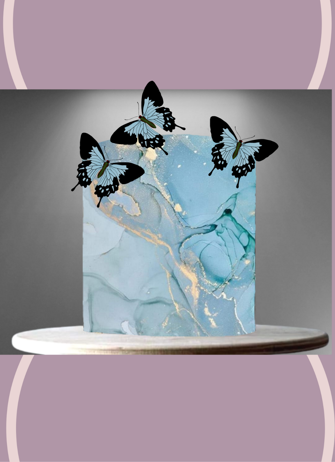 Edible Image wrap around Cake Toppers Wallpaper Background/ Board Cover