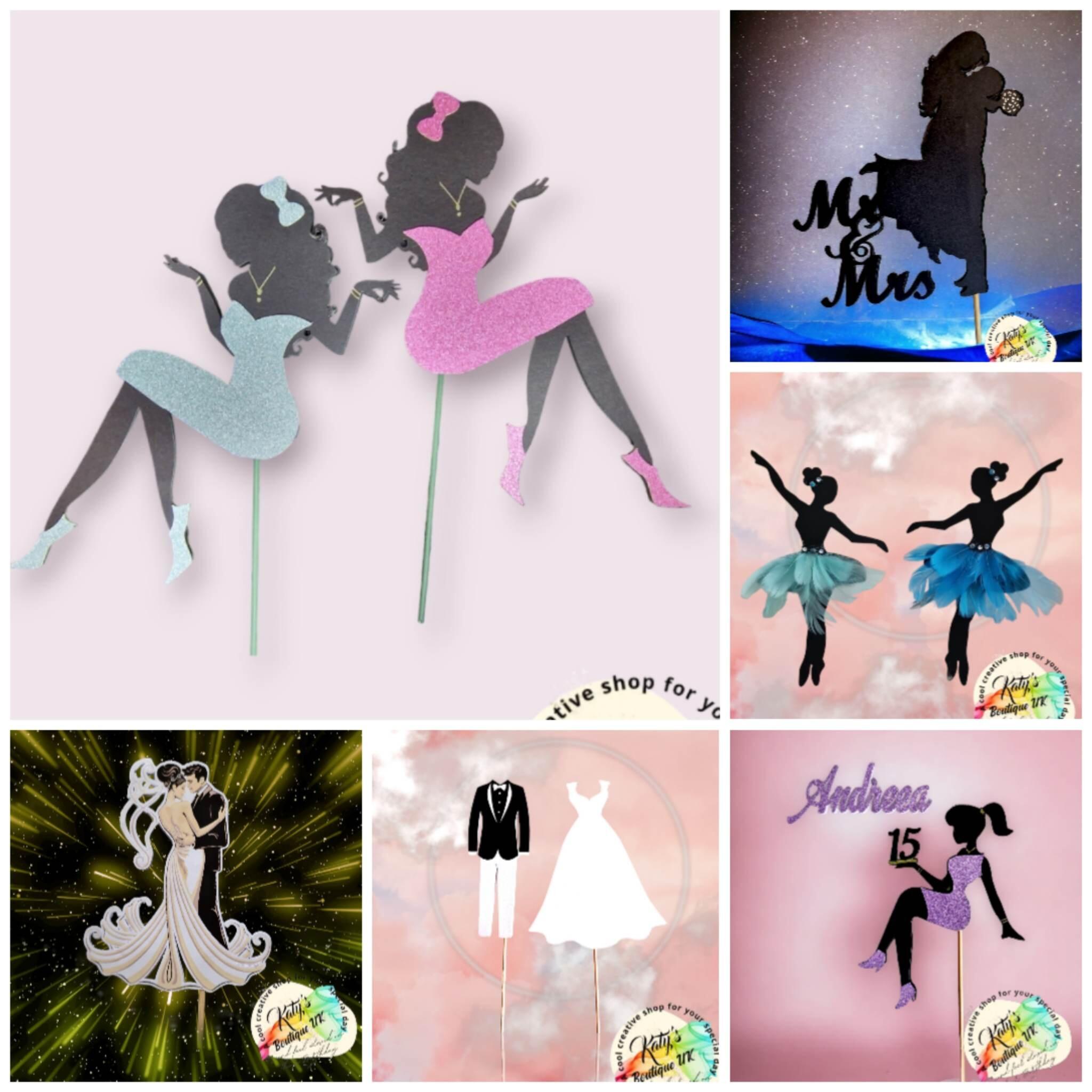 Silhouette cake toppers