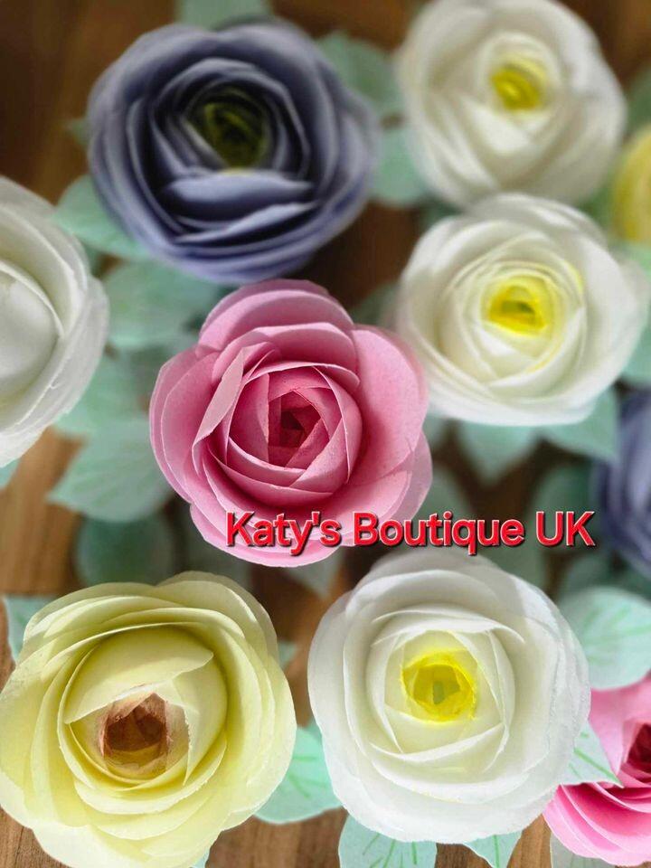 Edible Wafer Roses, set of 5 roses