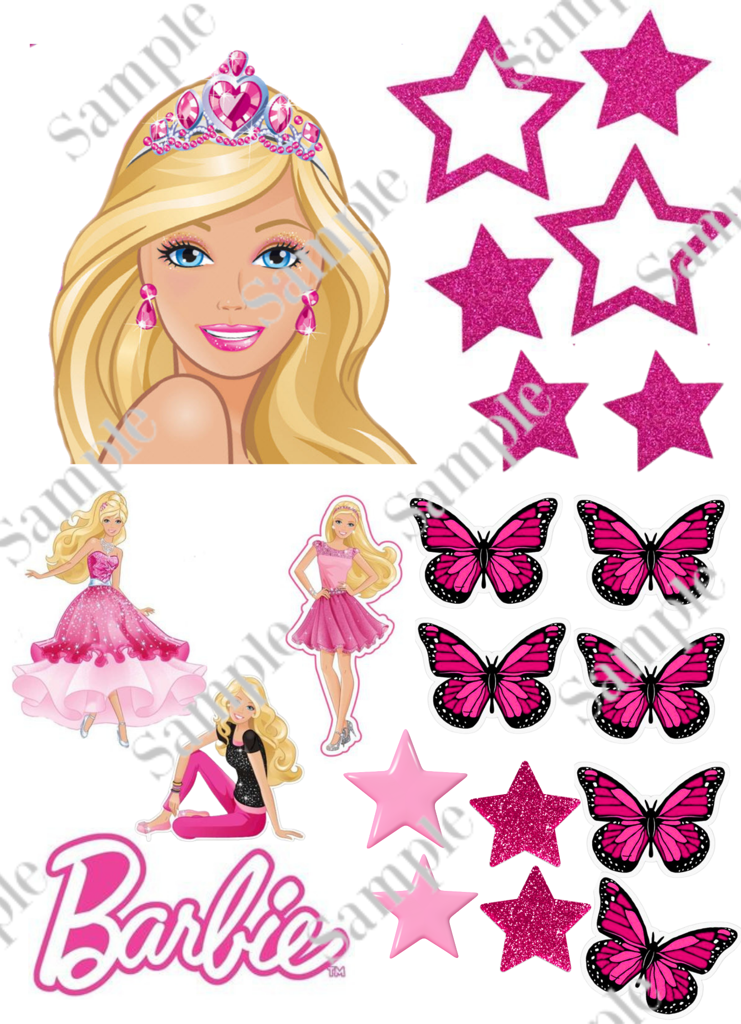 *Barbie* themed /inspired edible printed sheets, edible cake topper