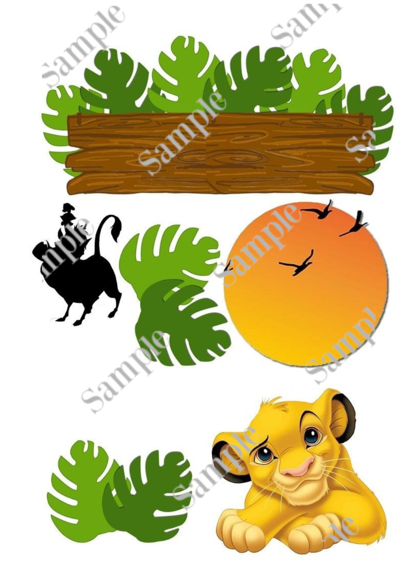 The Lion King/ Simba themed unbranded prints personalised edible cake ...