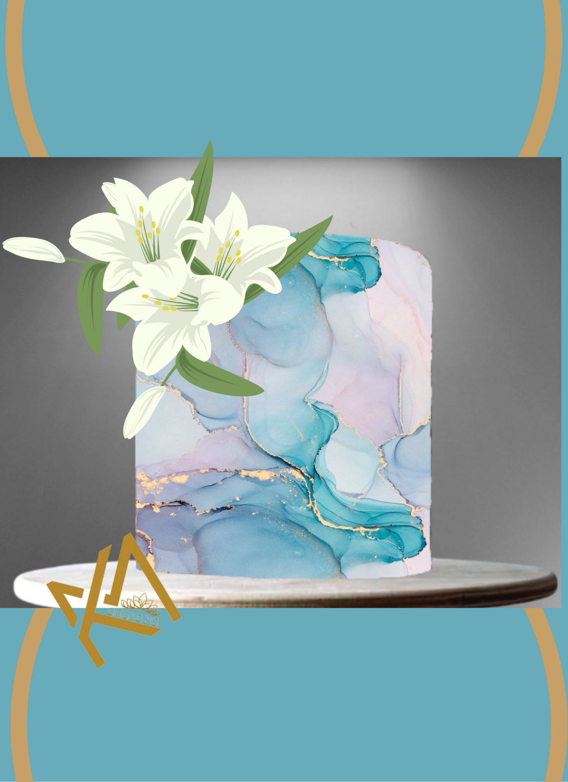 Edible Image wrap around Cake Toppers Wallpaper Background/ Board Cover